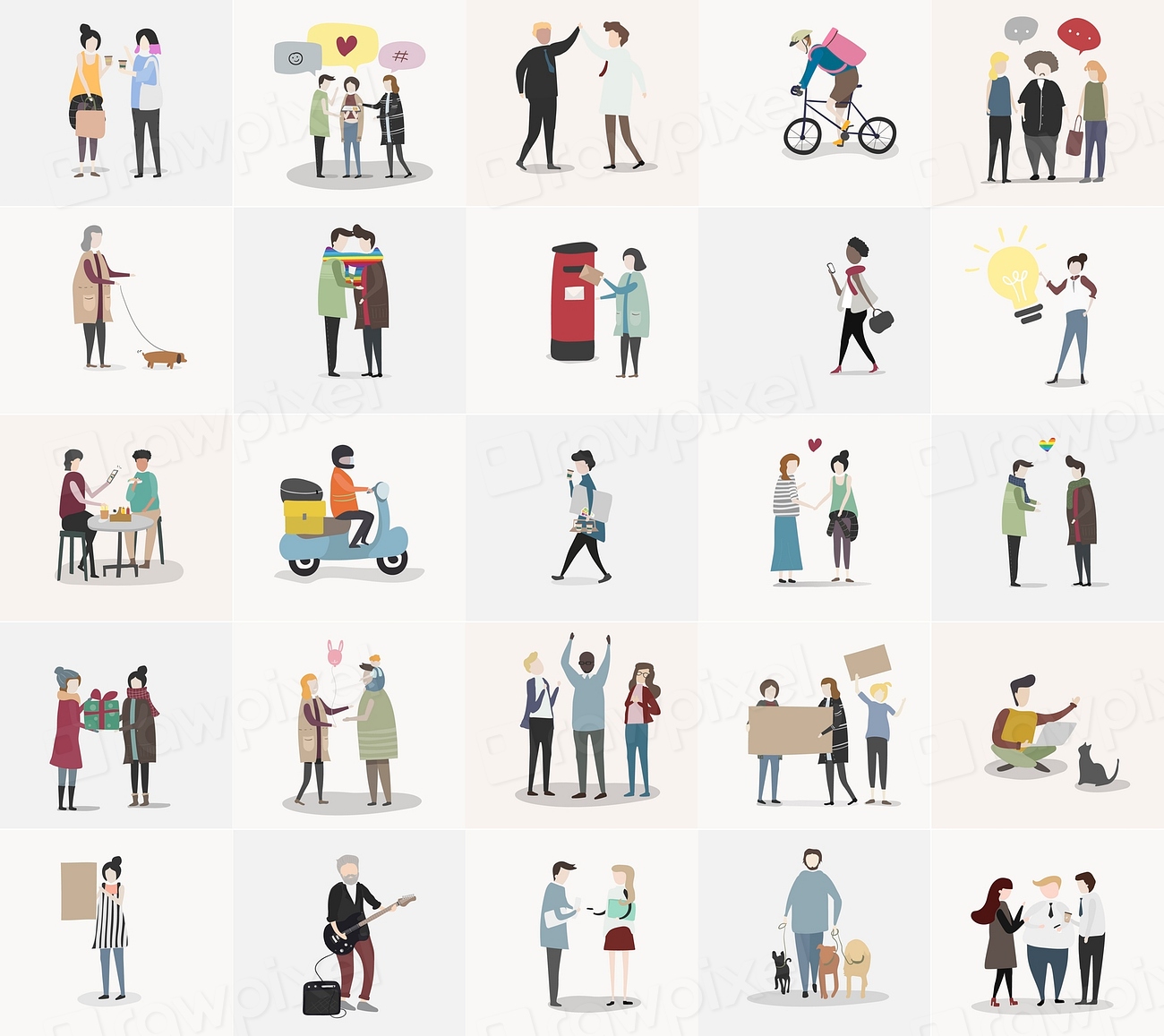 Vector set of illustrated people | Premium Vector - rawpixel