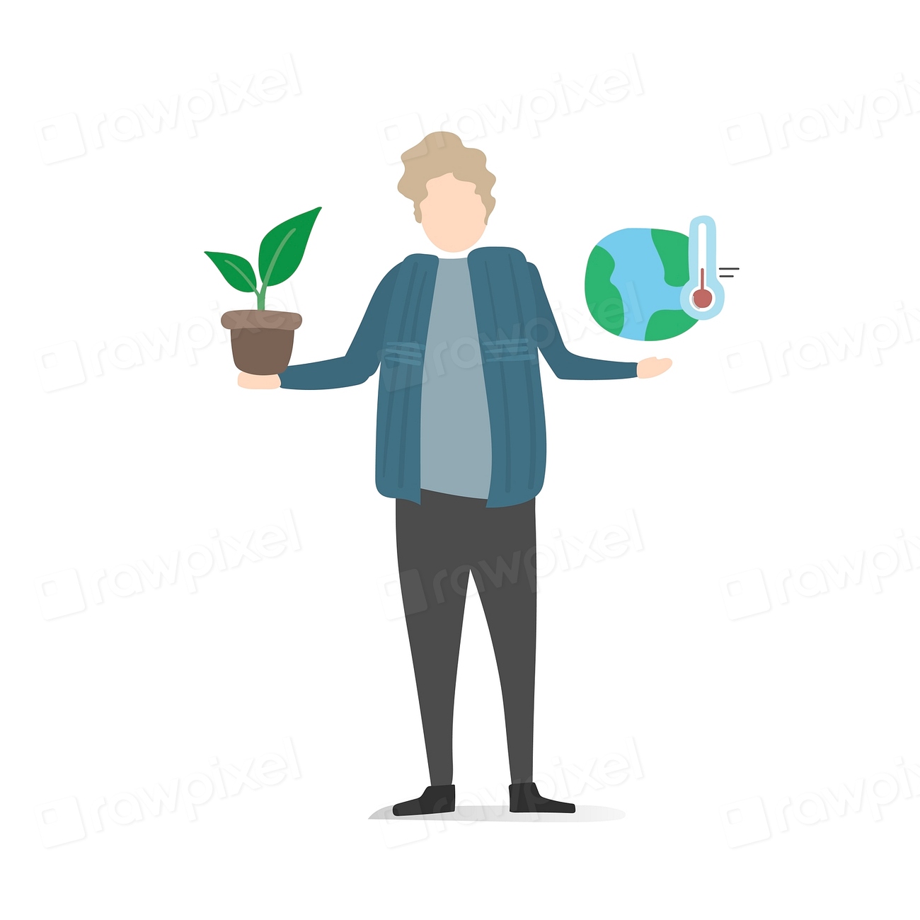 Illustration human avatar environment | Premium Vector Illustration ...