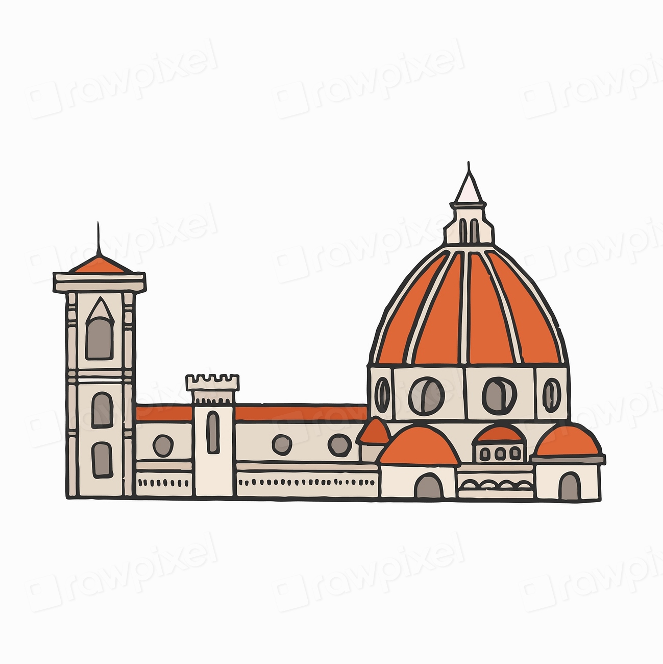 Florence Cathedral graphic illustration | Premium Vector Illustration ...