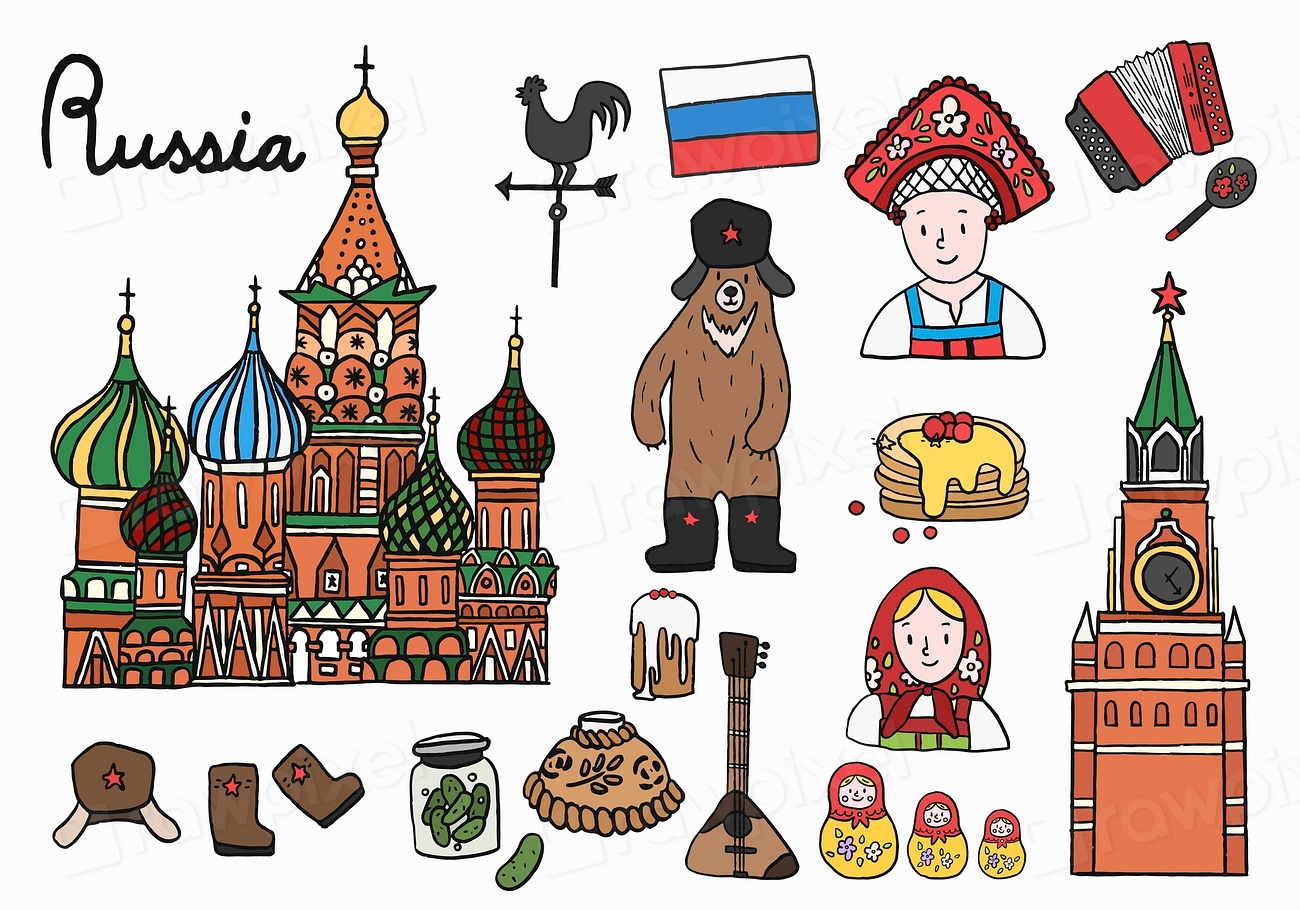 Set Russian icons and landmarks | Premium Vector Illustration - rawpixel
