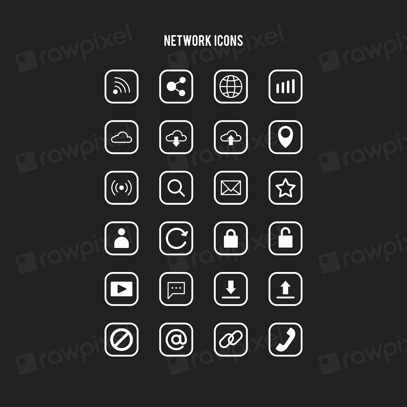 Set networking line art icons | Premium Vector - rawpixel