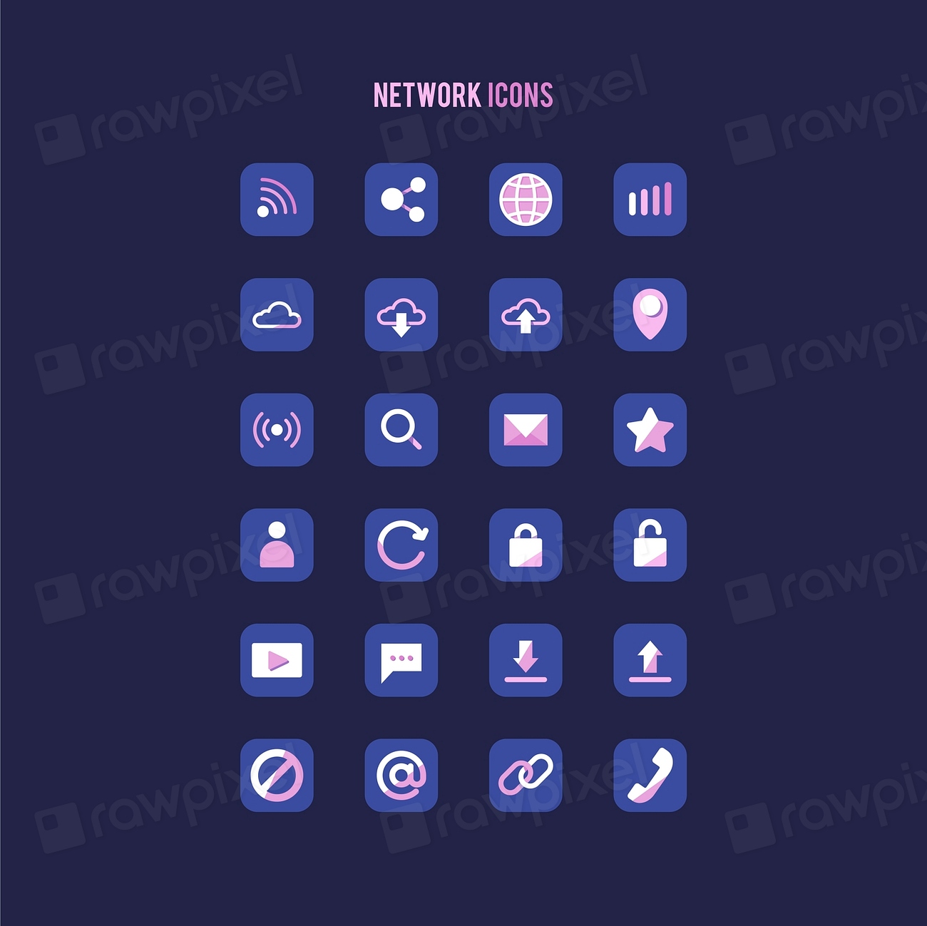 Set networking line art icons | Premium Vector - rawpixel