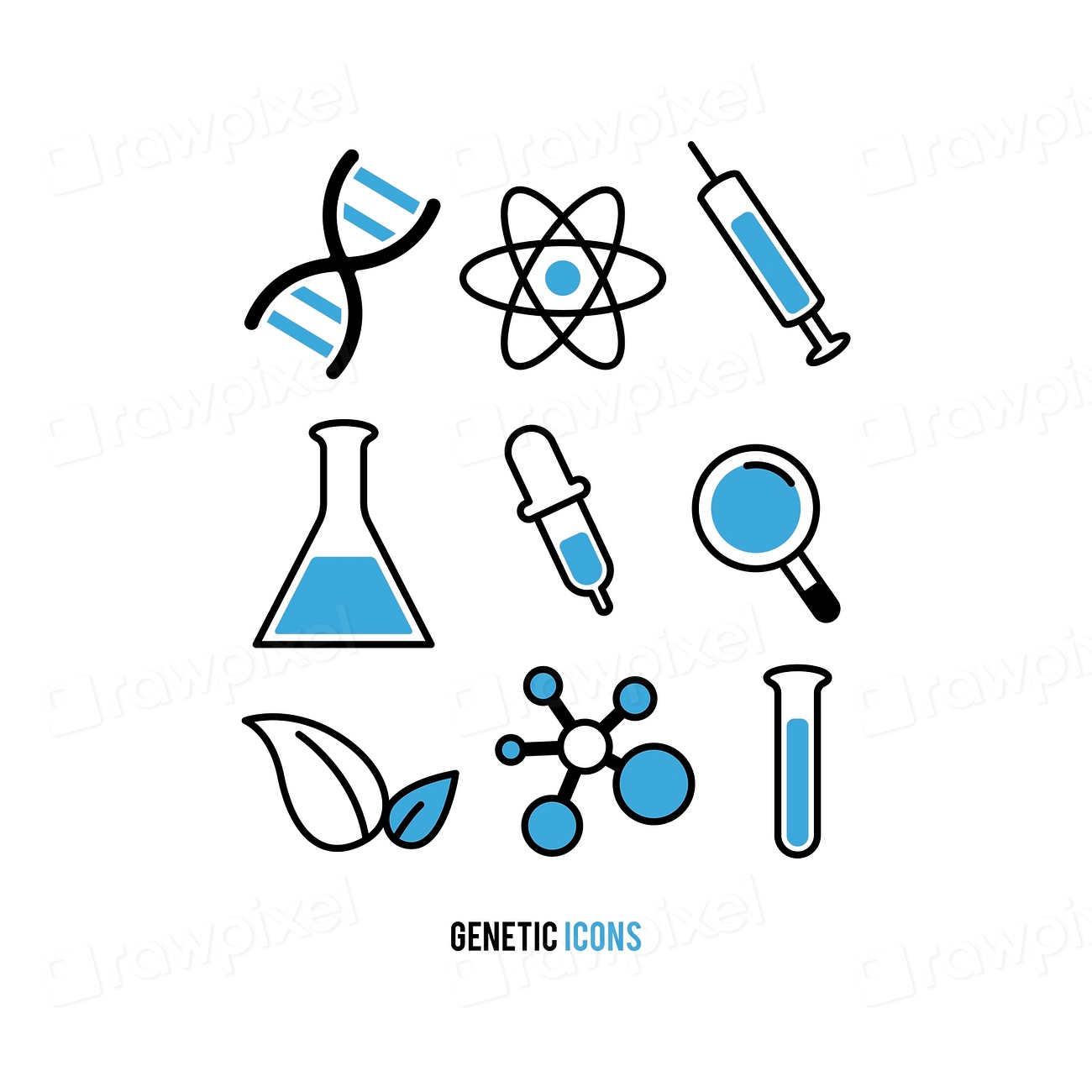 Set of genetic experiment icons | Premium Vector - rawpixel