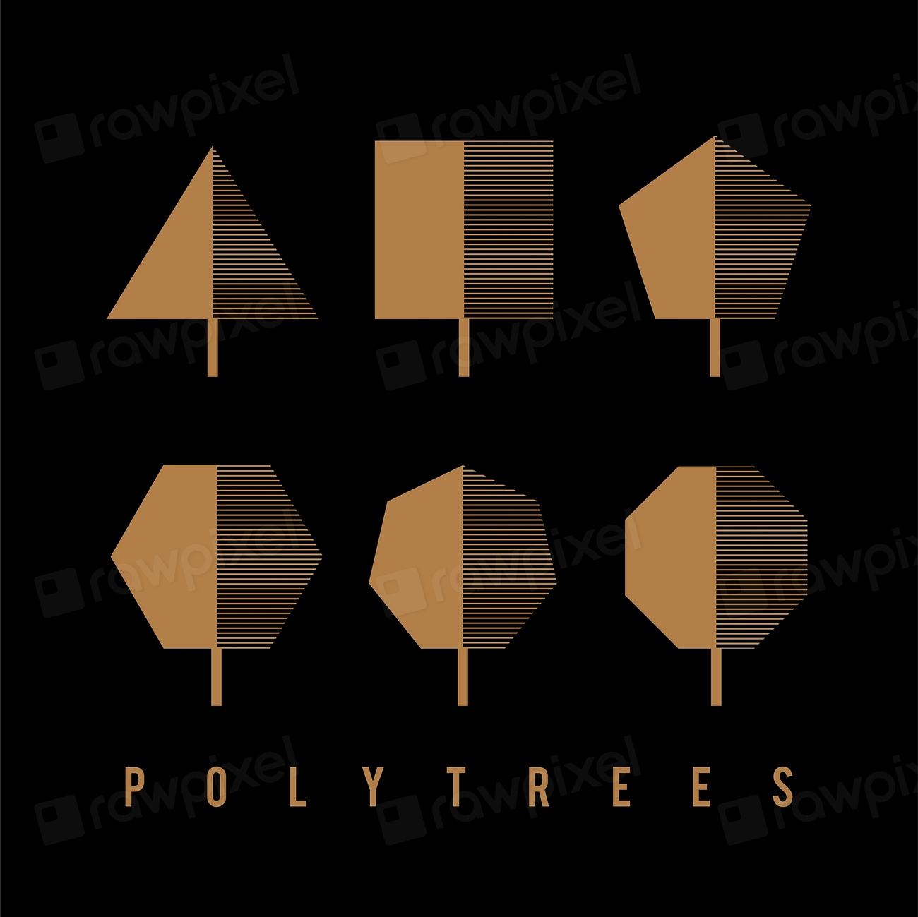 Set Abstract Geometric Tree Design Premium Vector Rawpixel