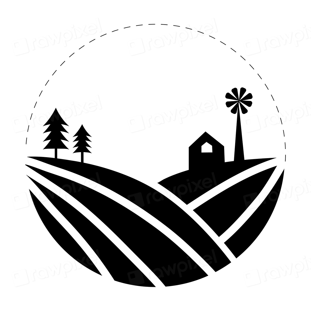 Cultivation land farming logo illustration | Premium Vector - rawpixel