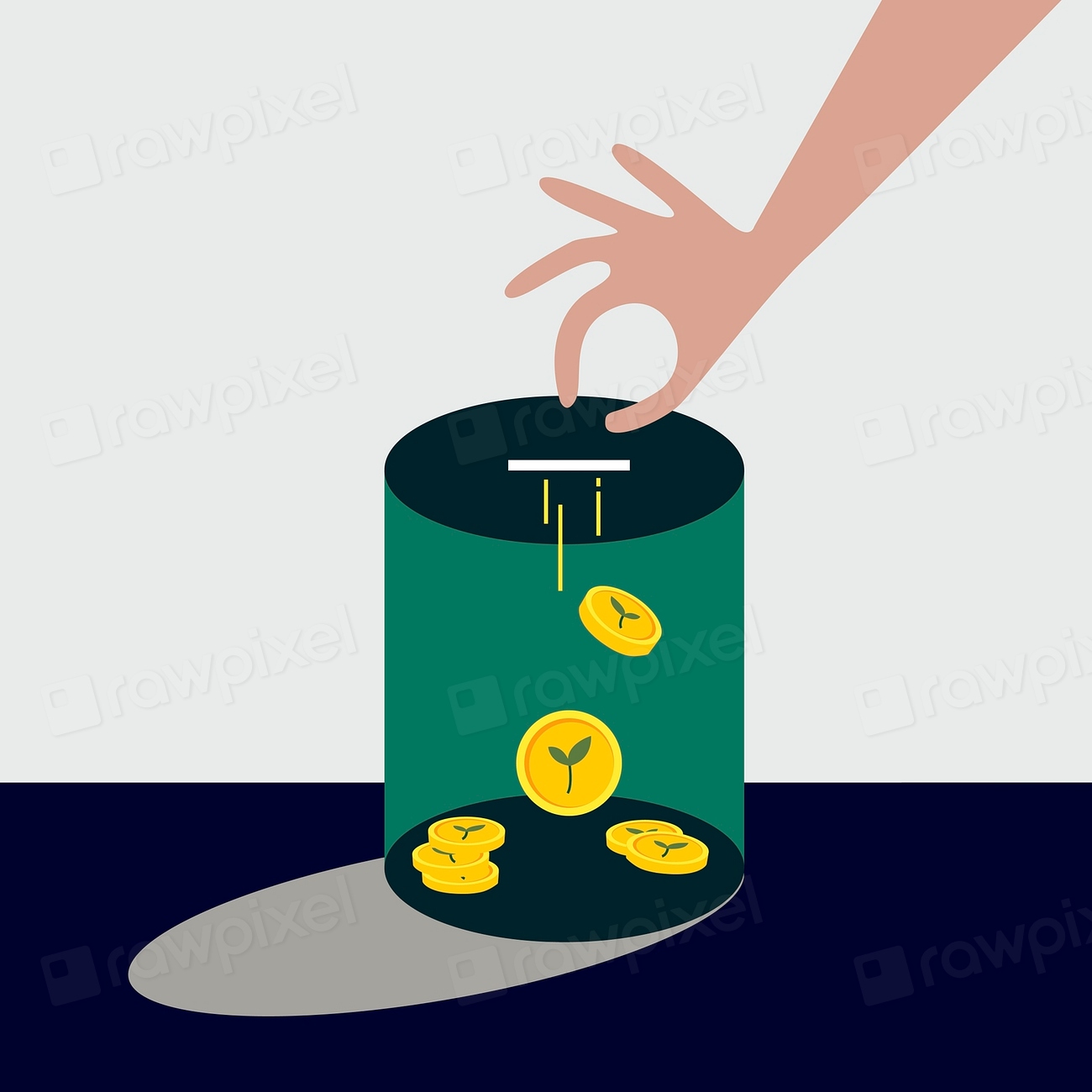 Collecting money environmental funding illustration | Premium Vector ...