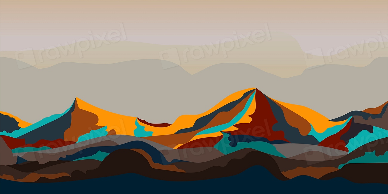 Painted mountain landscape graphic design | Premium Vector - rawpixel