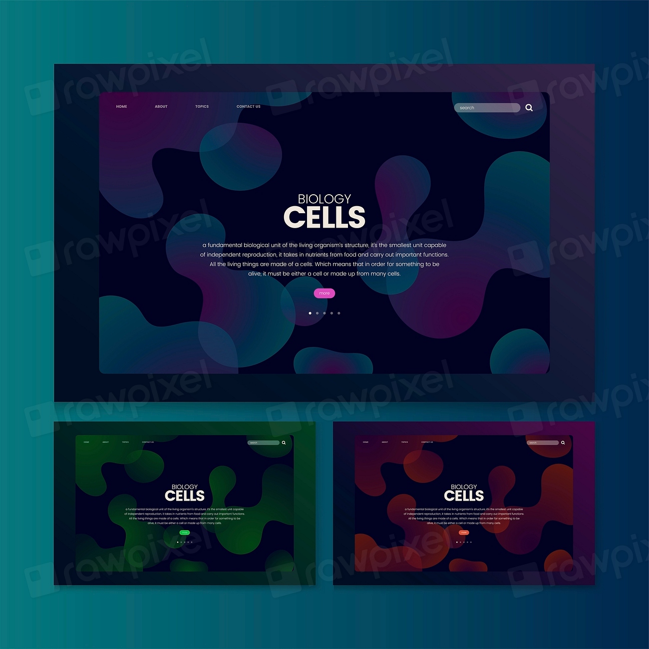 Biology cells informational website graphic | Free Vector - rawpixel