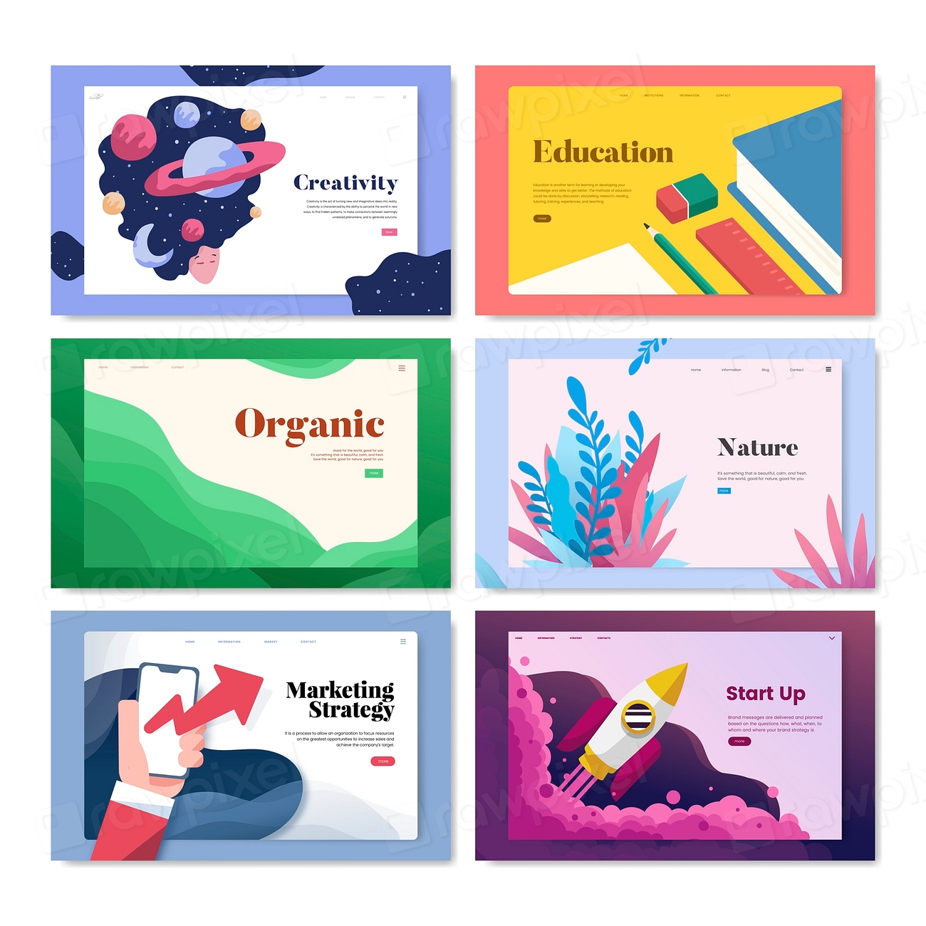 Colorful flyer template design illustration | Premium Vector - rawpixel