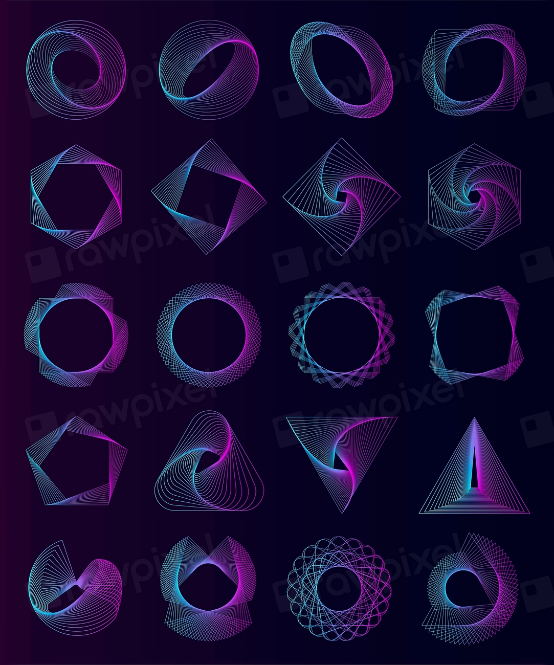 Abstract geometric elements set vector | Premium Vector - rawpixel