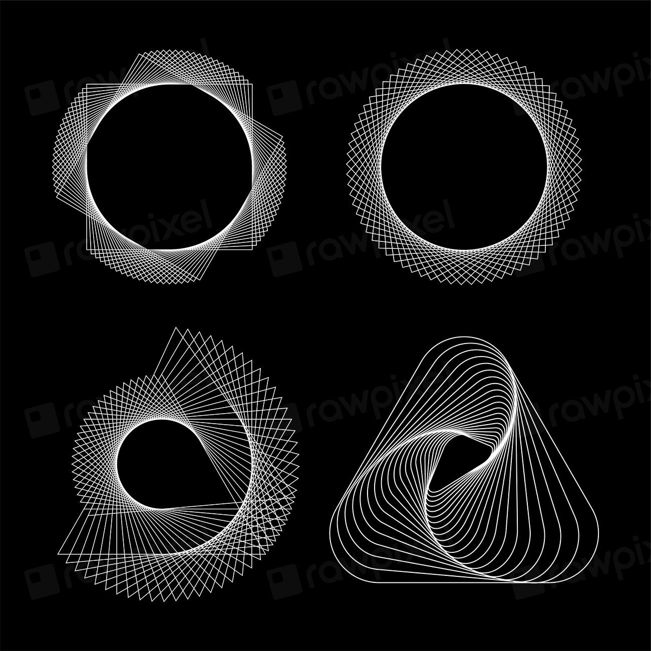 Abstract geometric elements set vector | Free Vector - rawpixel