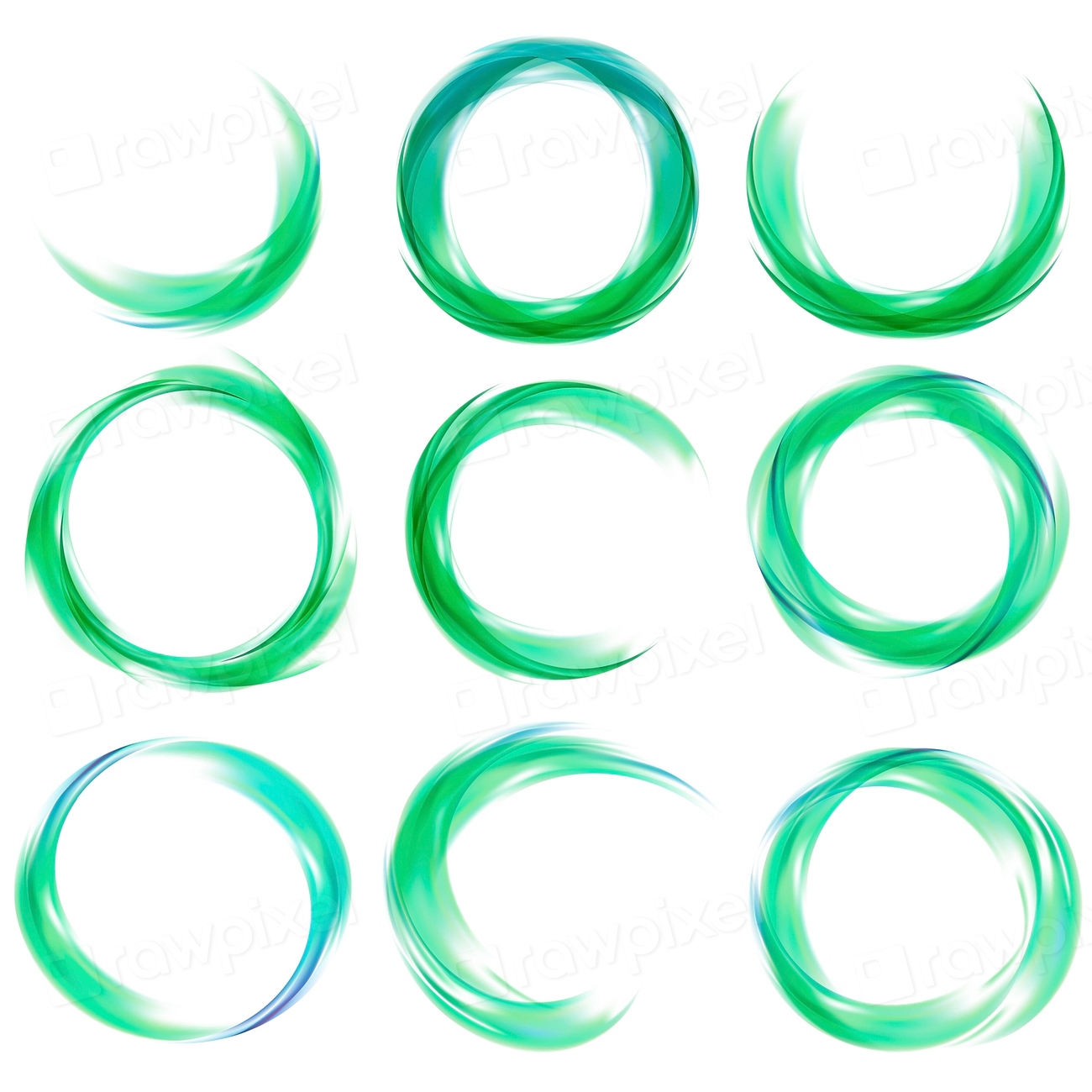 Set abstract design green | Premium Vector - rawpixel