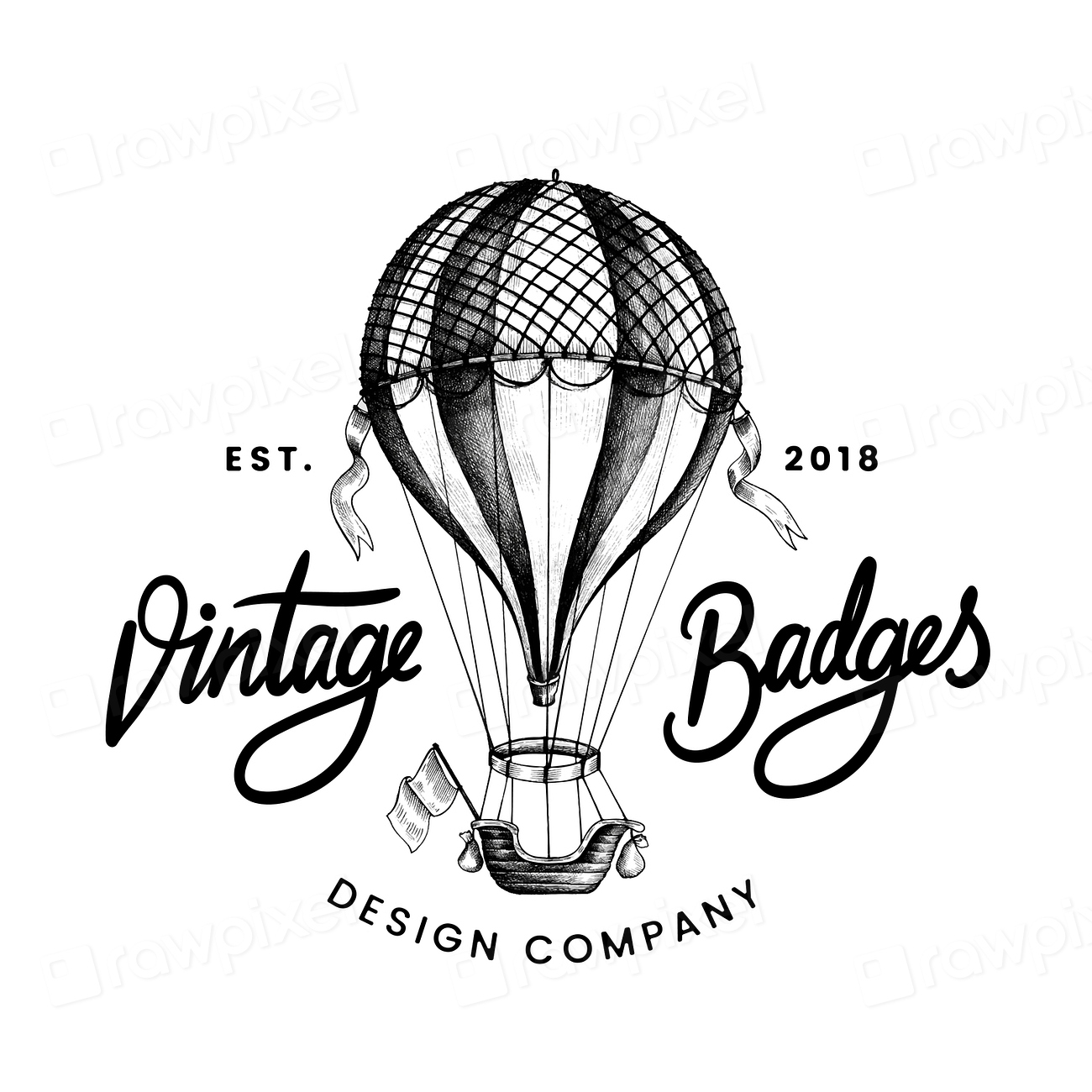 Vintage balloon logo design vector | Premium Vector - rawpixel