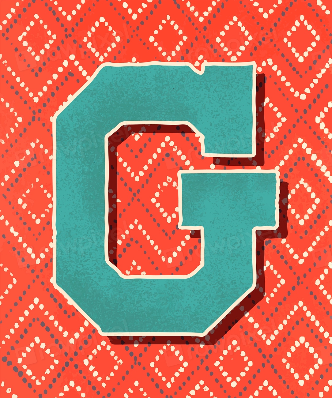 Capital letter G vintage typography | Premium Vector - rawpixel