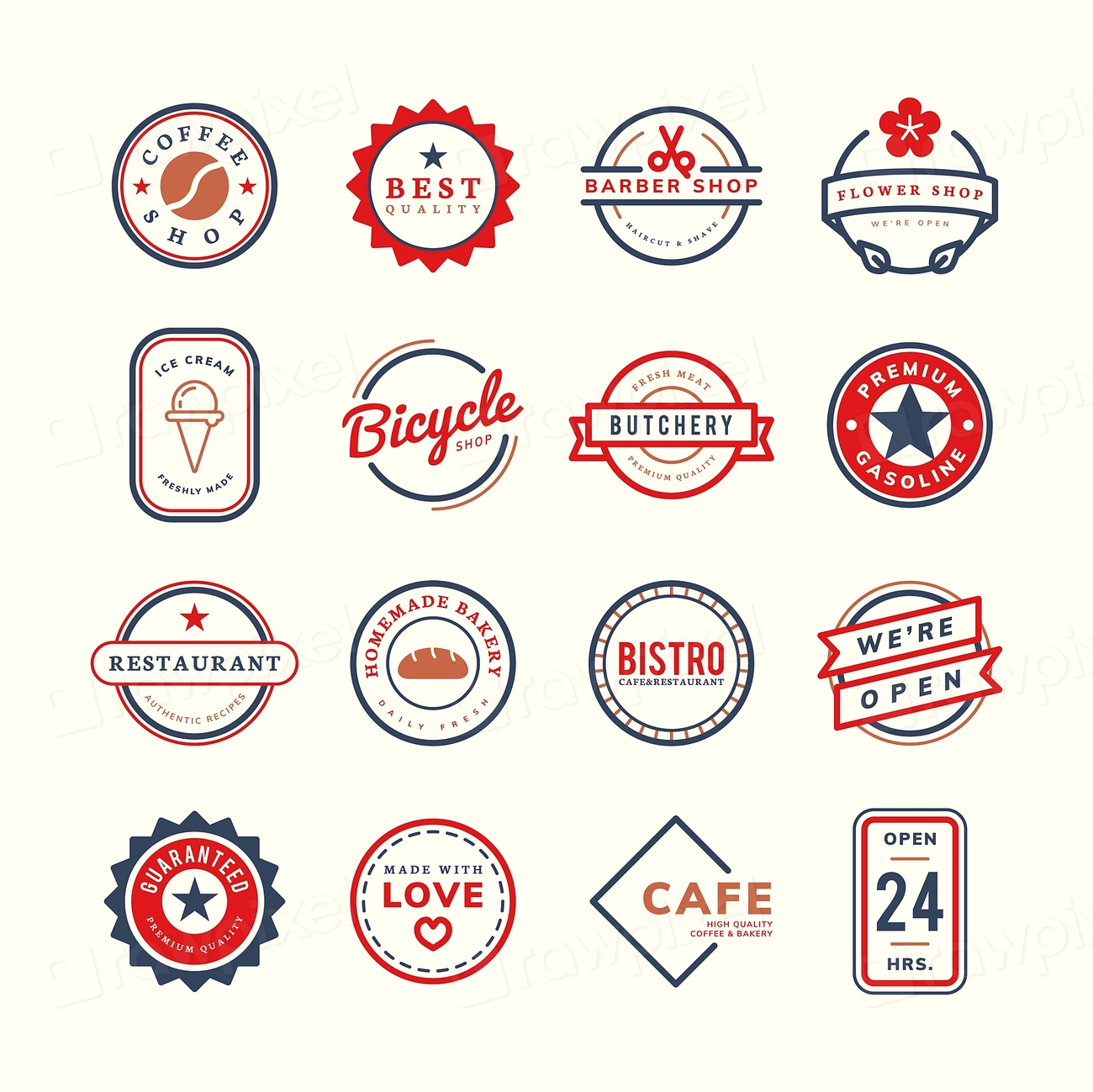 Collection logo and badge vectors | Premium Vector - rawpixel