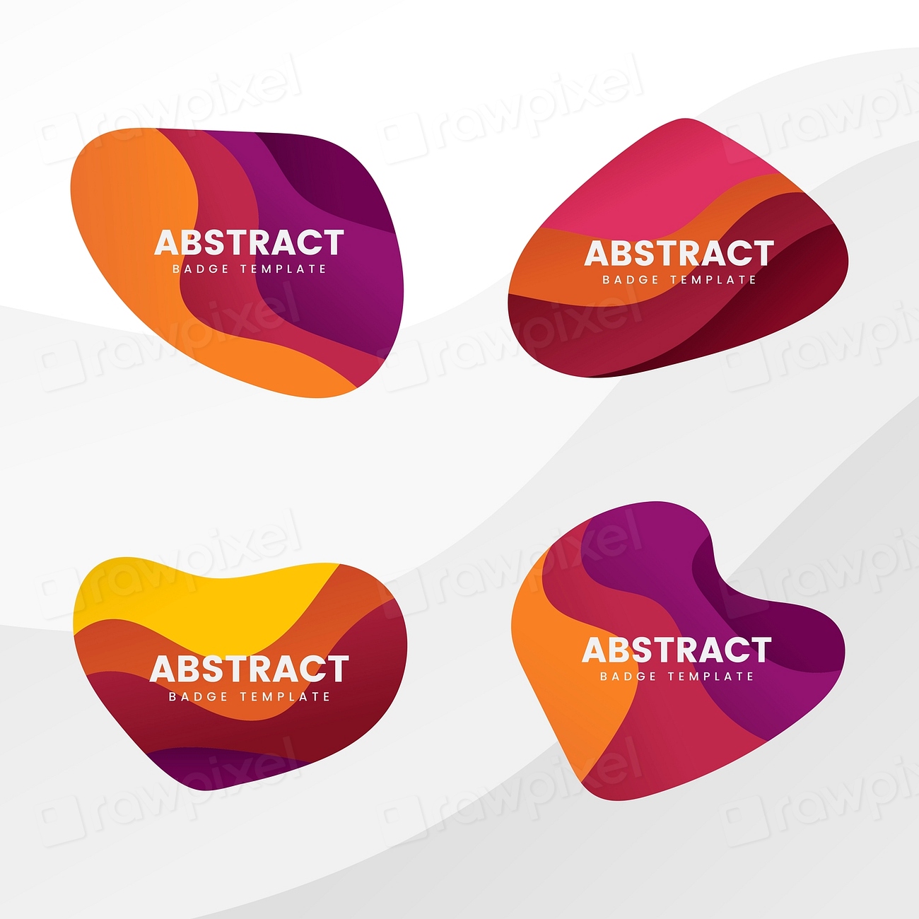 Abstract badge design vector set | Free Vector - rawpixel