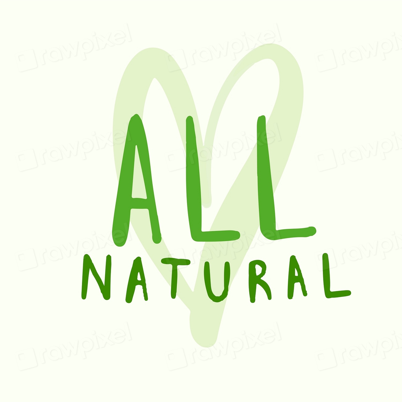 All natural typography vector in green | Free Vector - rawpixel