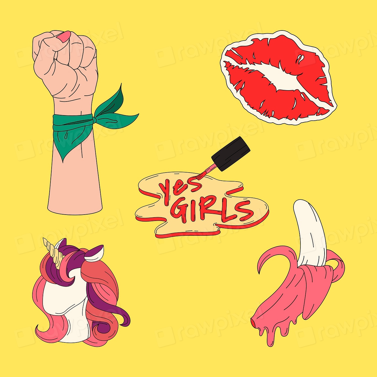 Collection of girl power vectors | Free Vector - rawpixel