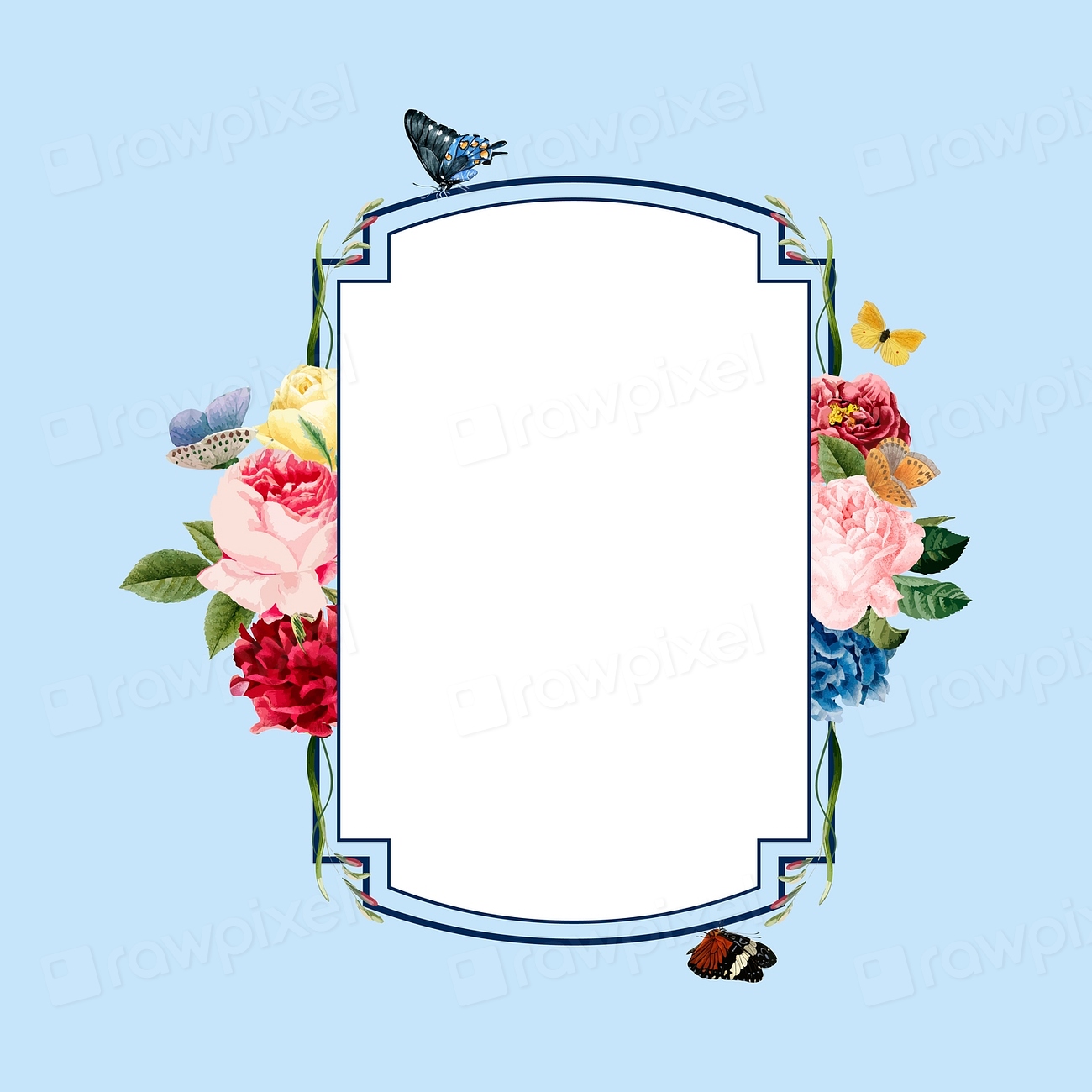 Blank floral frame card illustration | Premium Vector - rawpixel