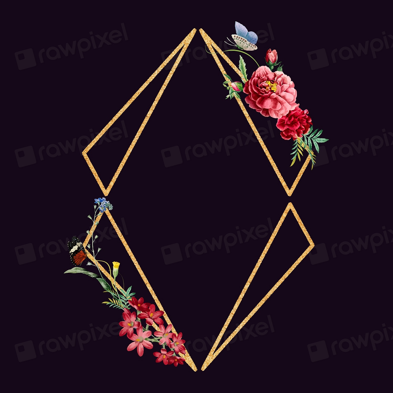 Blank floral frame card illustration | Premium Vector - rawpixel