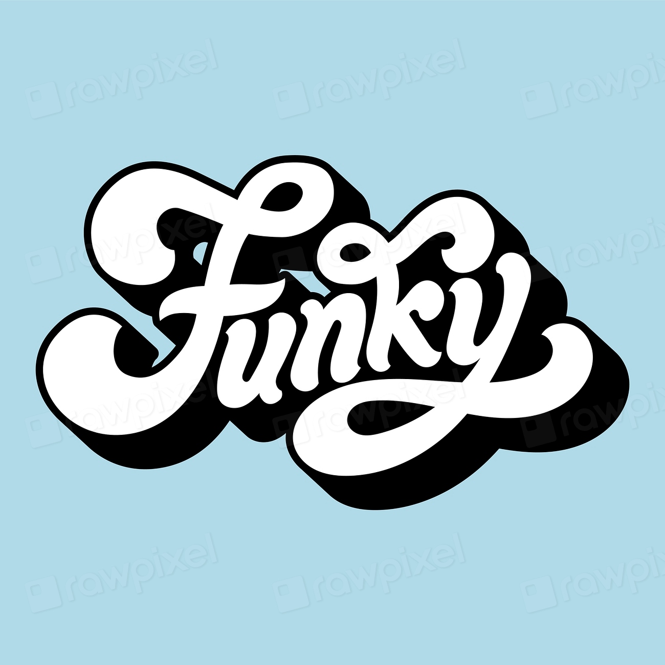 Funky word typography style illustration | Free Vector - rawpixel