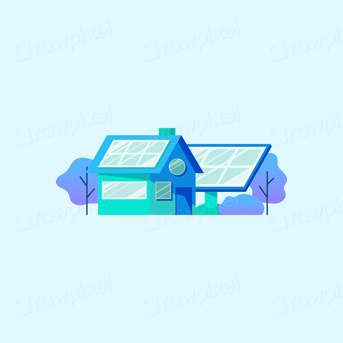 Energy saving with solar panel | Free Vector - rawpixel