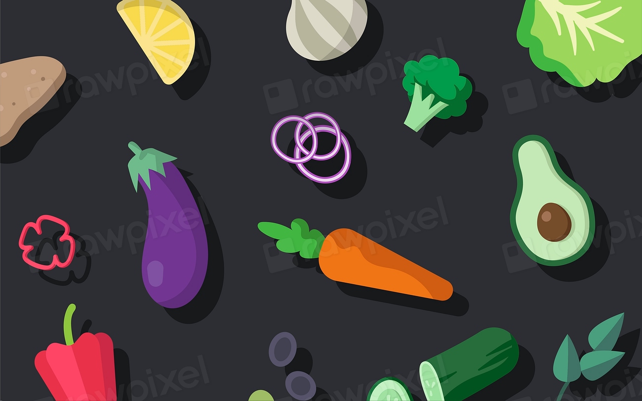 Various fresh organic vegetables vector | Free Vector - rawpixel