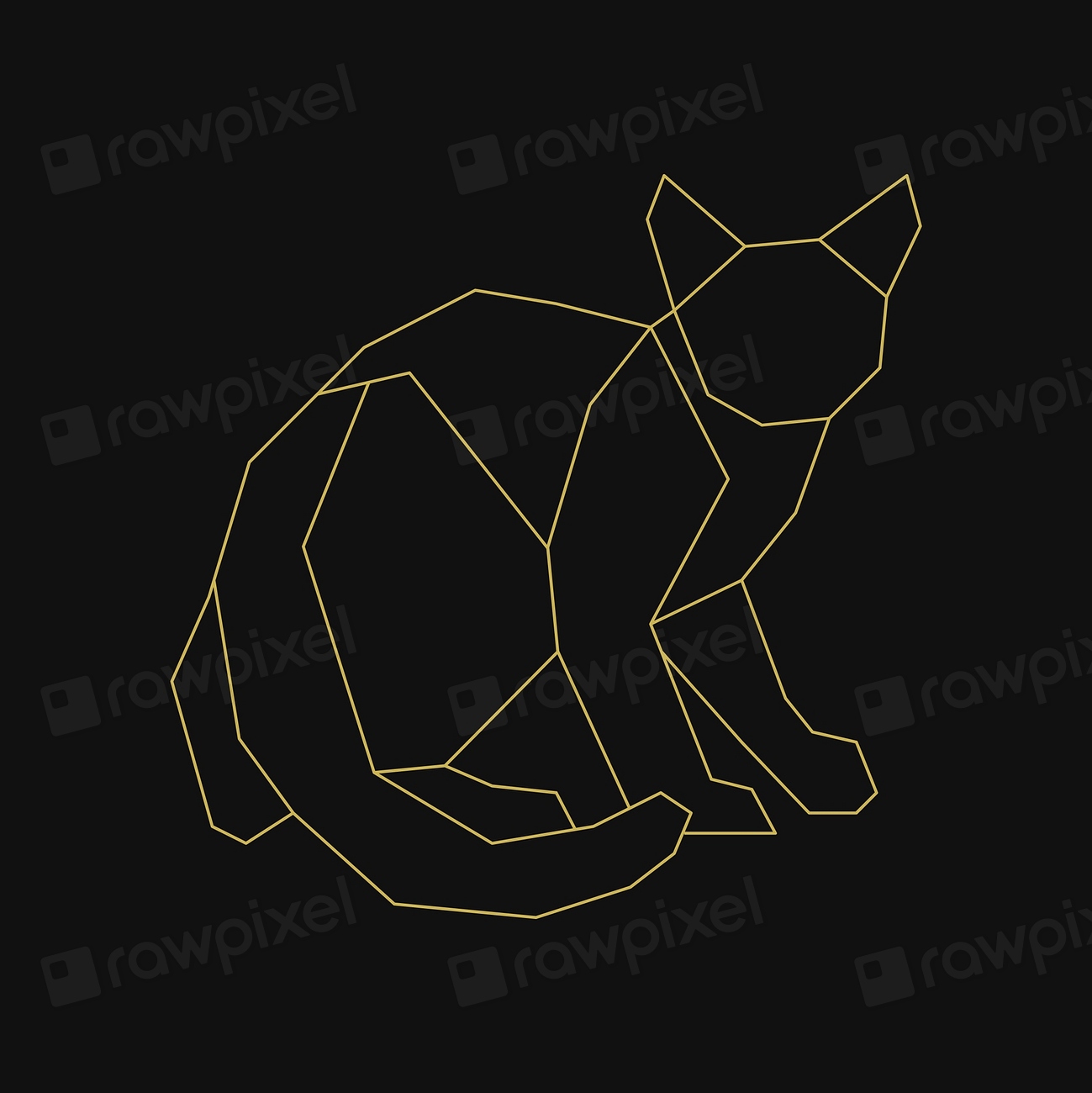 Linear illustration of a cat | Premium Vector - rawpixel