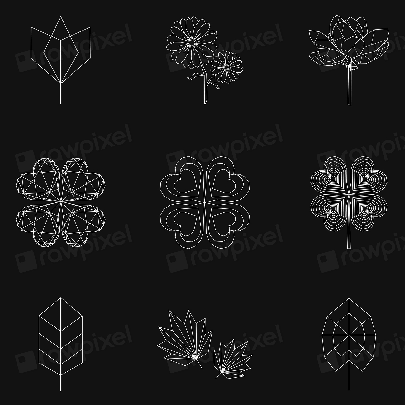 Set of nature linear illustration | Premium Vector - rawpixel