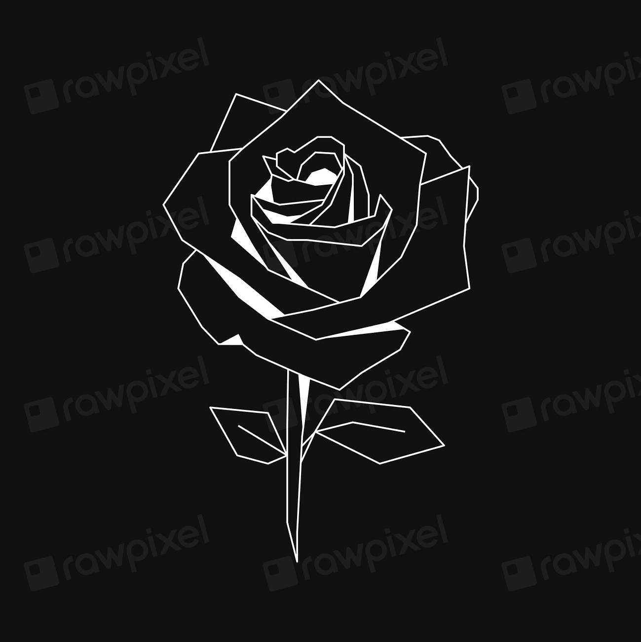 Linear illustration rose flower | Premium Vector - rawpixel