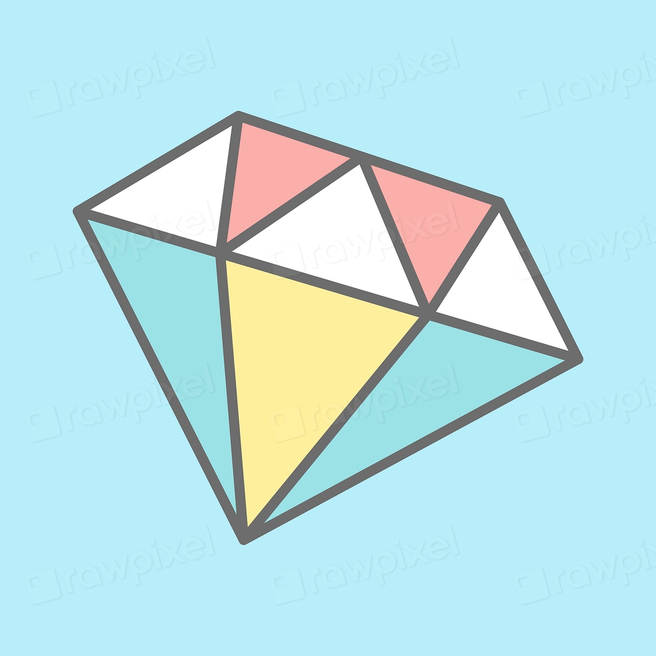 Colorful crystal diamond design vector | Premium Vector - rawpixel