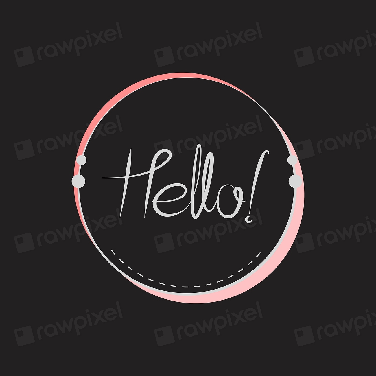 Hello typography badge design vector | Premium Vector - rawpixel