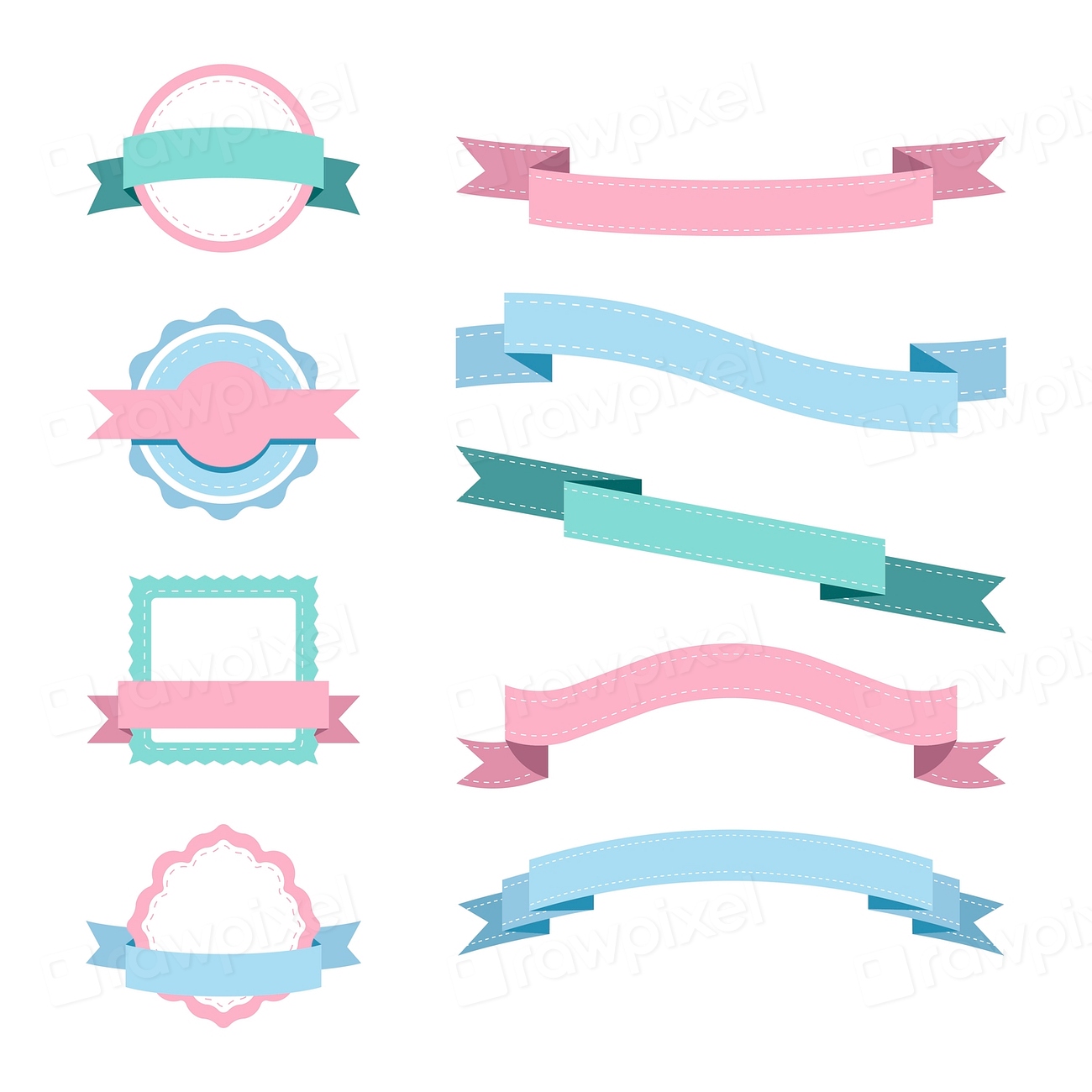 Set pastel badge design vectors | Premium Vector - rawpixel