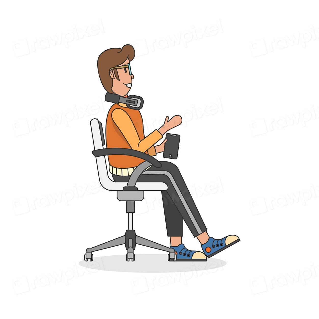 Illustration man sitting chair | Free Vector Illustration - rawpixel