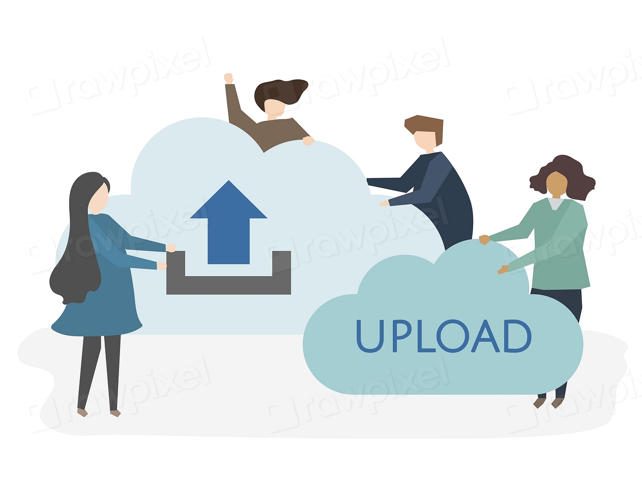 Illustration people uploading symbol | Premium Photo - rawpixel