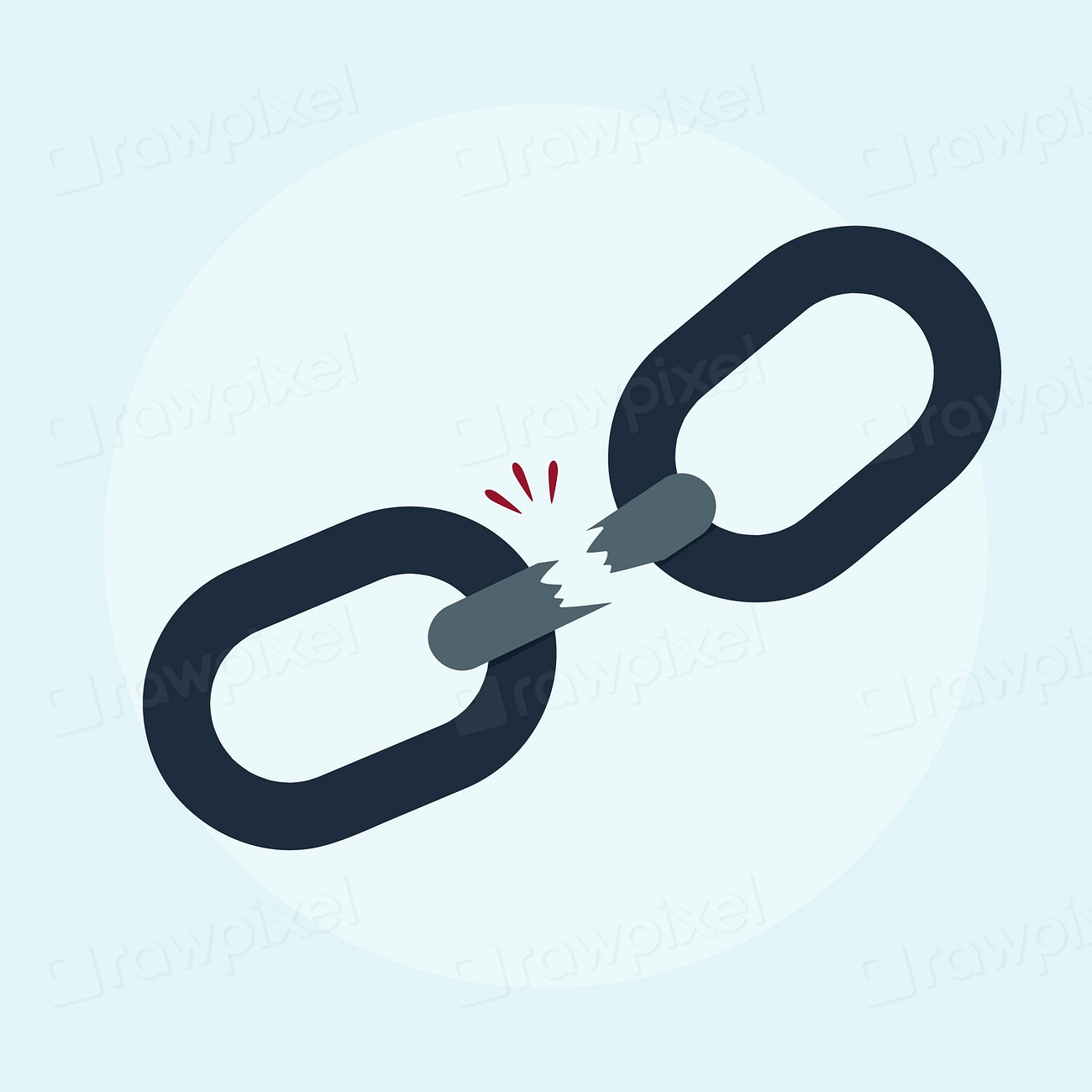 Illustration of a broken chain | Premium Vector - rawpixel