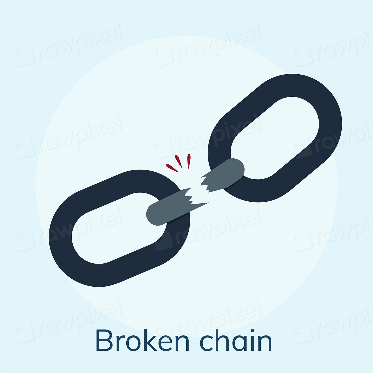 Illustration of a broken chain | Premium Vector - rawpixel