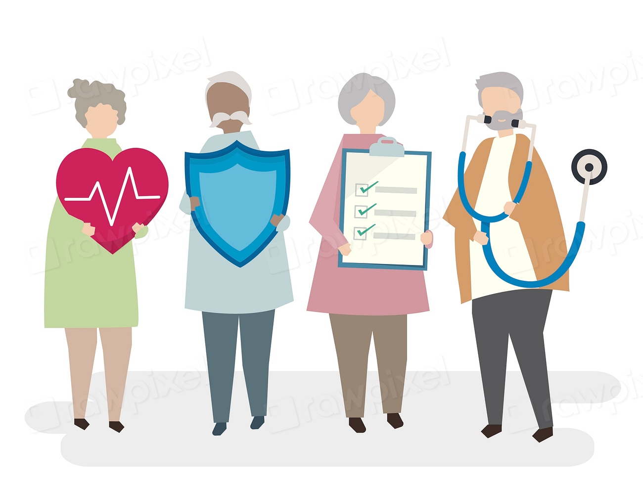 Illustration senior adult life insurance | Premium Vector - rawpixel