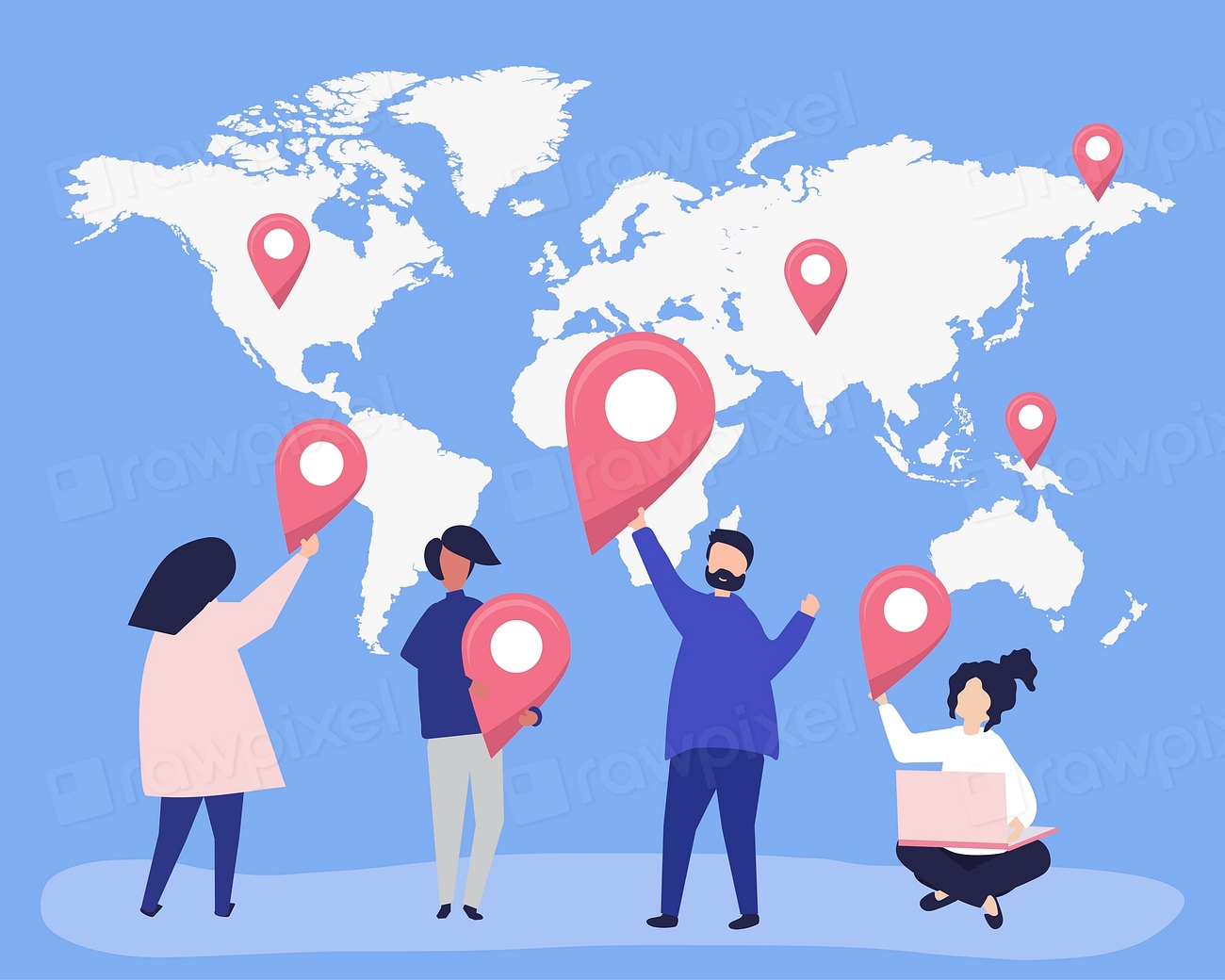 Characters people map and GPS | Premium Vector - rawpixel