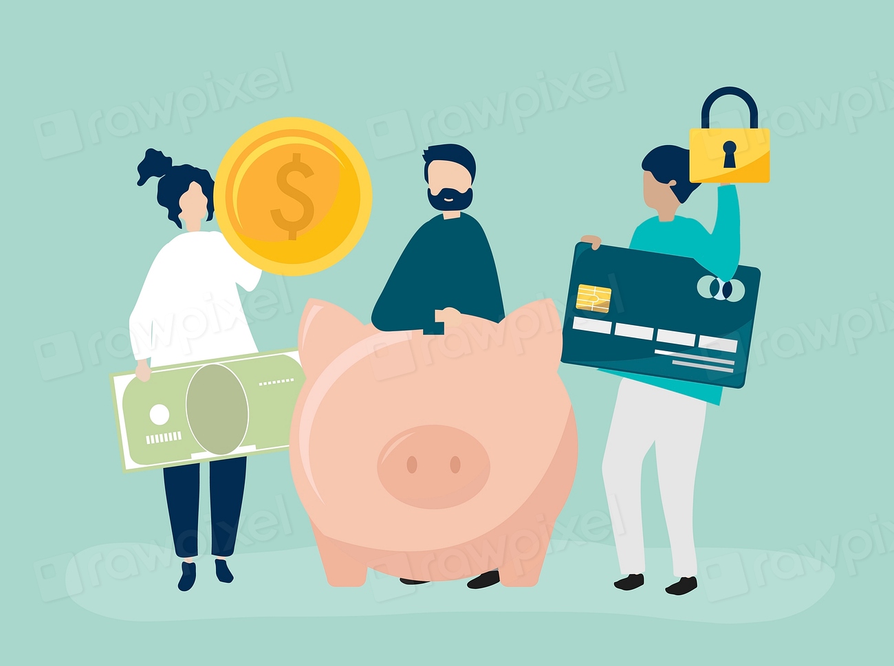 People holding savings and security | Premium Vector - rawpixel