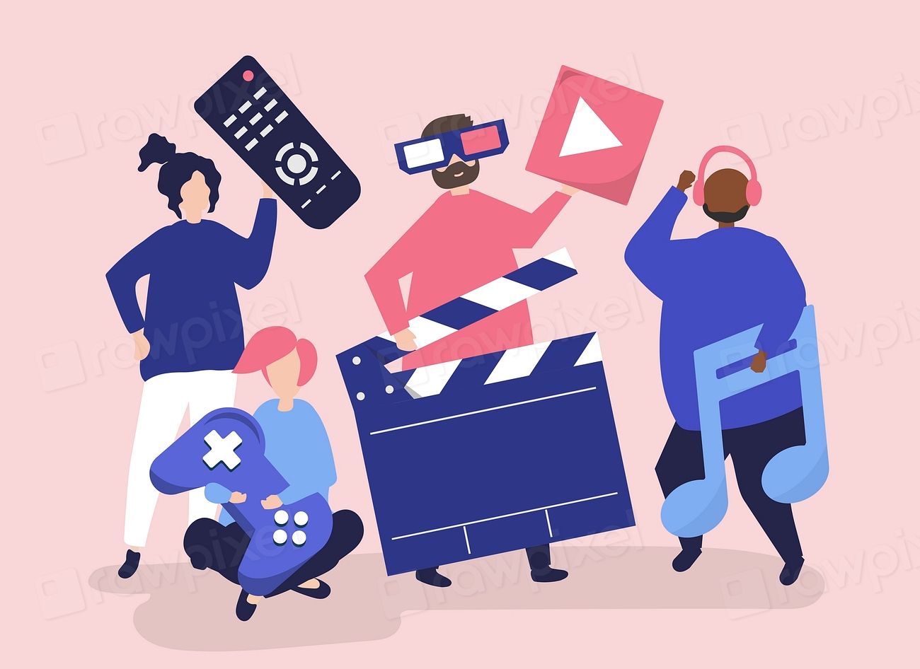 Characters of people holding multimedia | Premium Vector - rawpixel