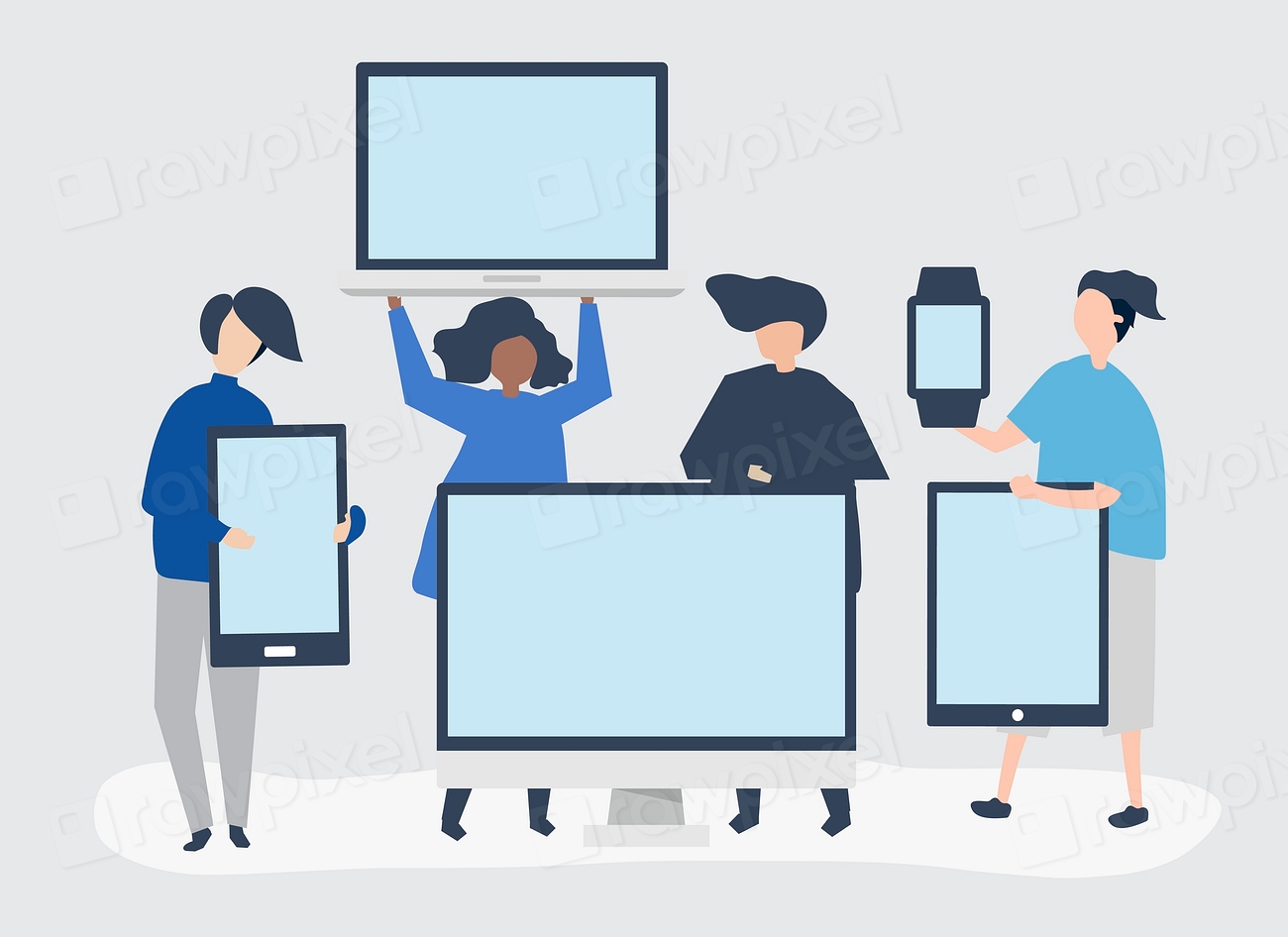 Character illustration people different digital | Premium Vector - rawpixel