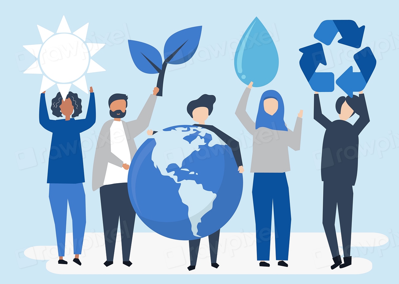 People with environmental sustainability concept | Premium Vector ...