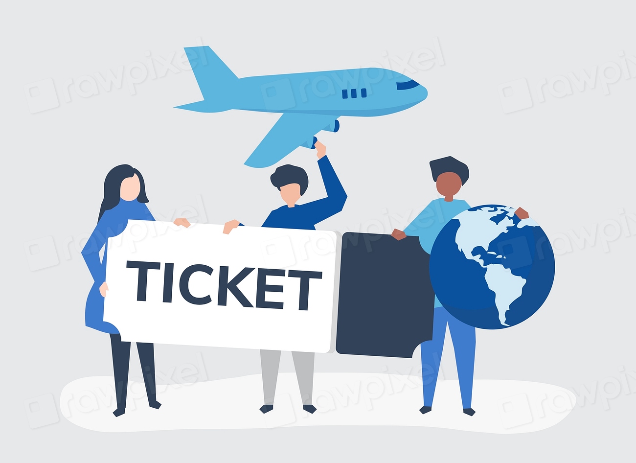 People holding flight ticket travel | Premium Vector - rawpixel