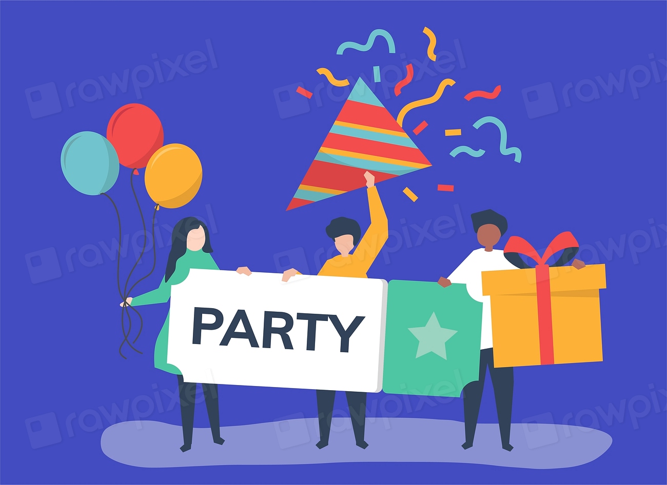 Character illustration people party icons | Premium Vector - rawpixel