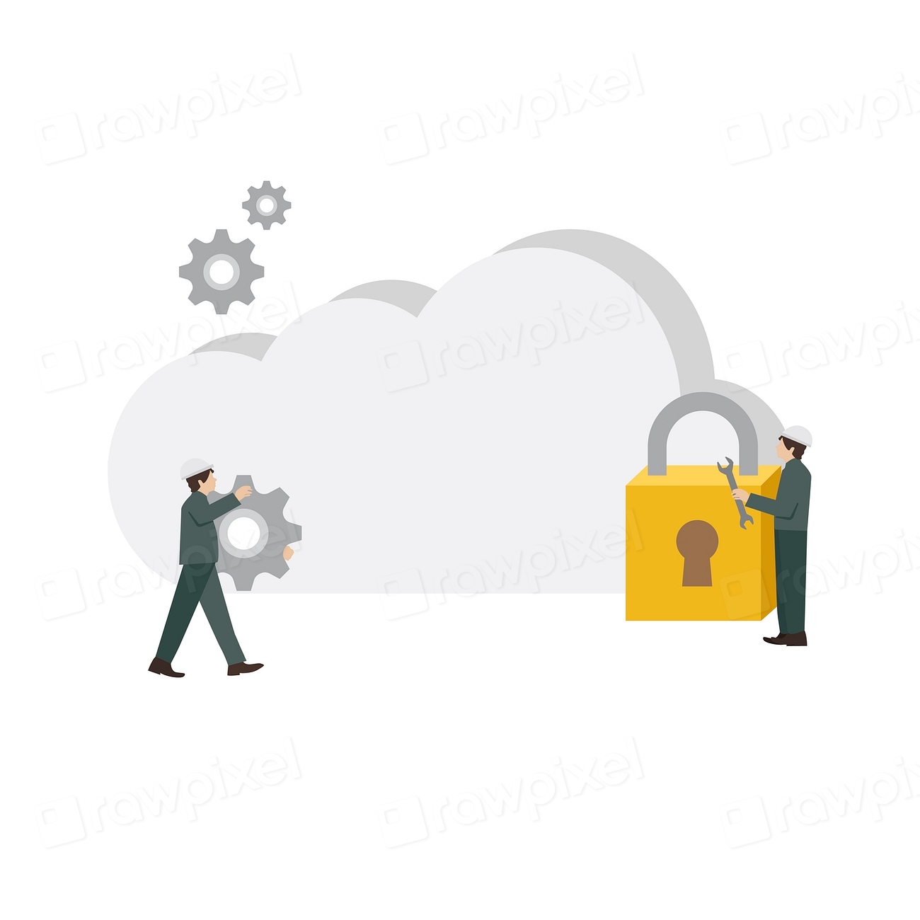 Illustrated cloud network storage setting | Free Photo - rawpixel