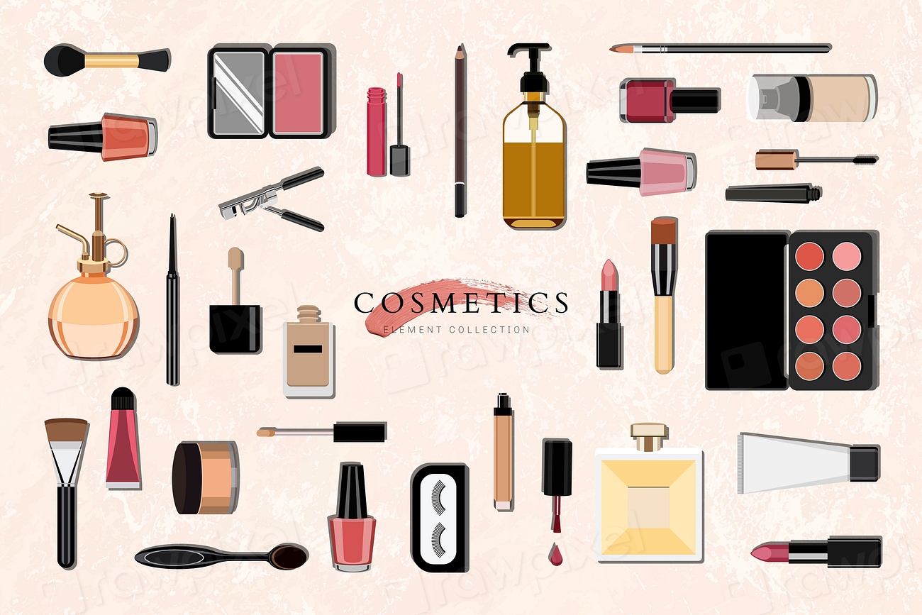 Female facial cosmetics collection vector | Premium Vector - rawpixel