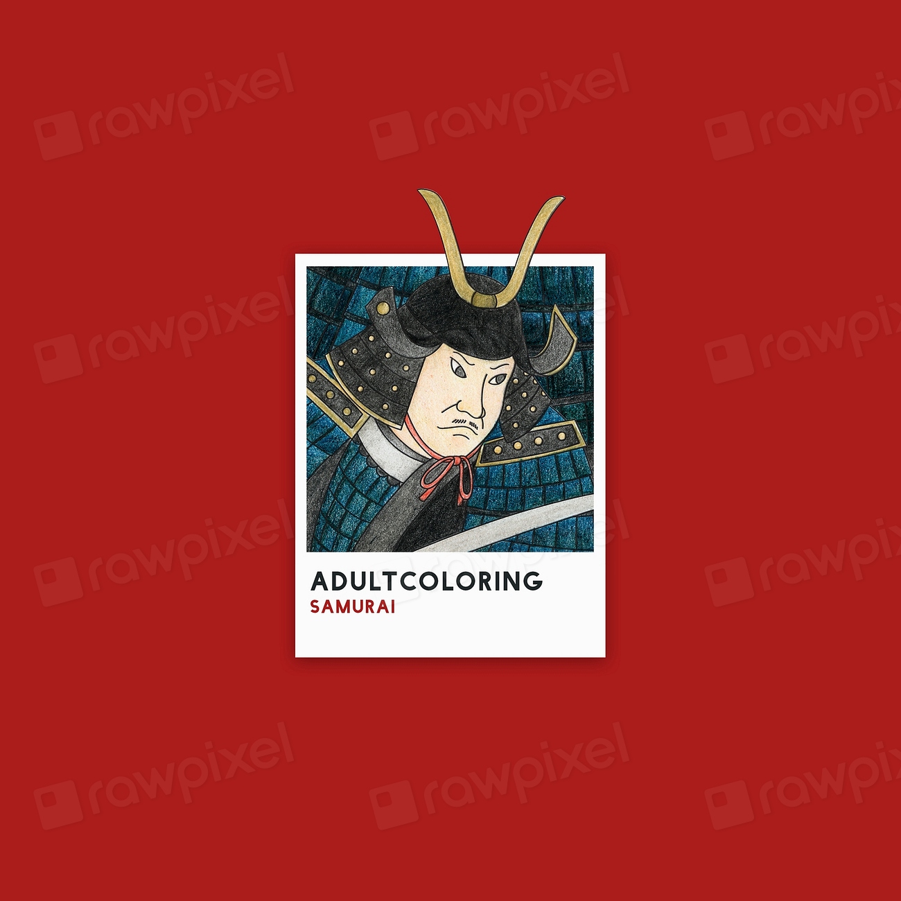Samurai, Japanese warrior adult coloring | Free Photo - rawpixel