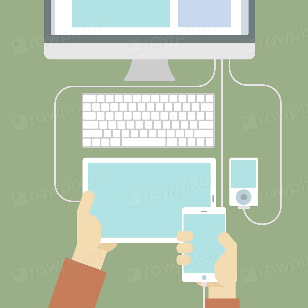 Vector of connected digital devices | Free Photo - rawpixel