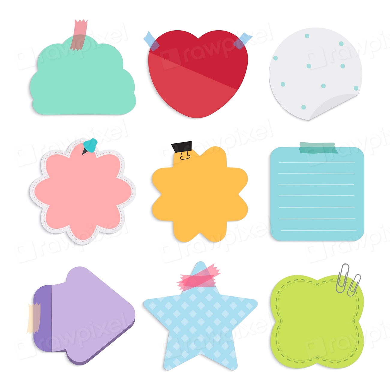 Colorful reminder notes vector set | Premium Vector - rawpixel